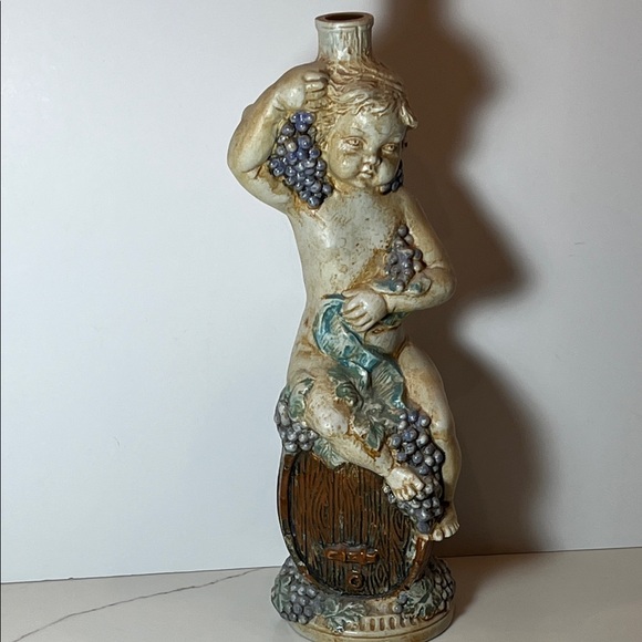 Art | Vintage French Garnier Decanter Bottle Cherub Art Grapes Crme De ...